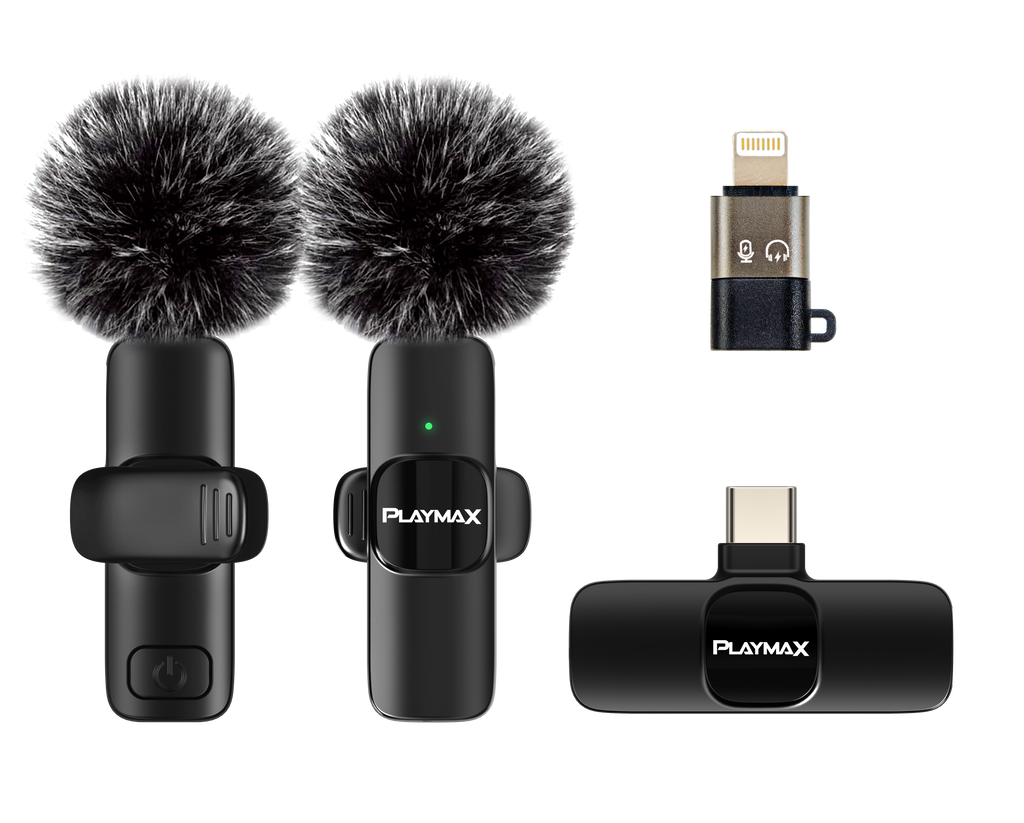 Playmax Wireless Mini Livestream Microphone Black